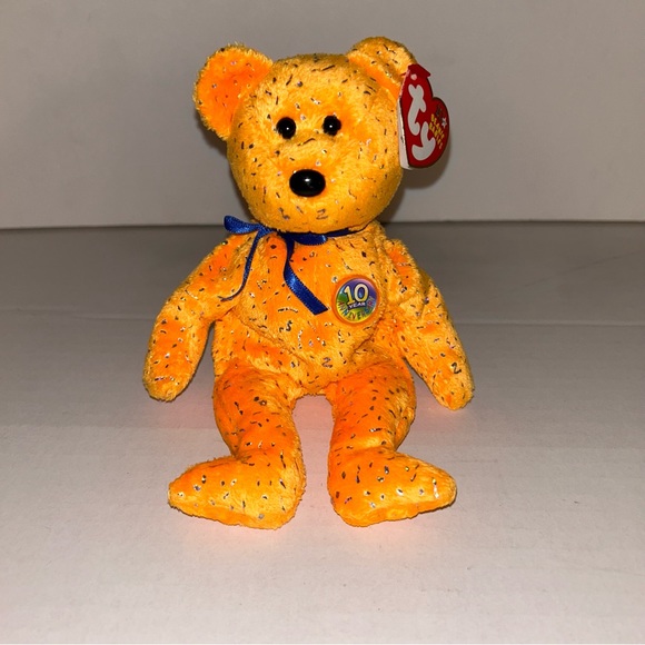 Ty | Toys | Ty Vintage Beanie Babies Year Anniversary Orange Decade Nwt ...